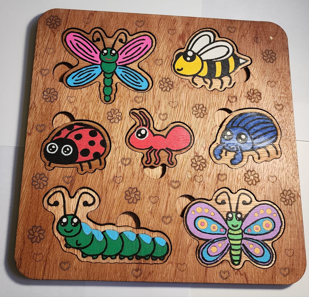 Bugs Wooden Puzzle - Etsy