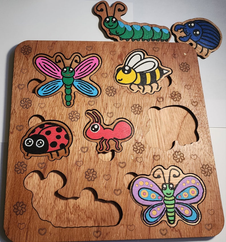 Bugs Wooden Puzzle - Etsy