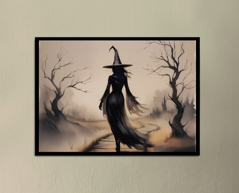 Vintage Witchy Halloween Wall Art Printable | Rustic Witch Decor ...