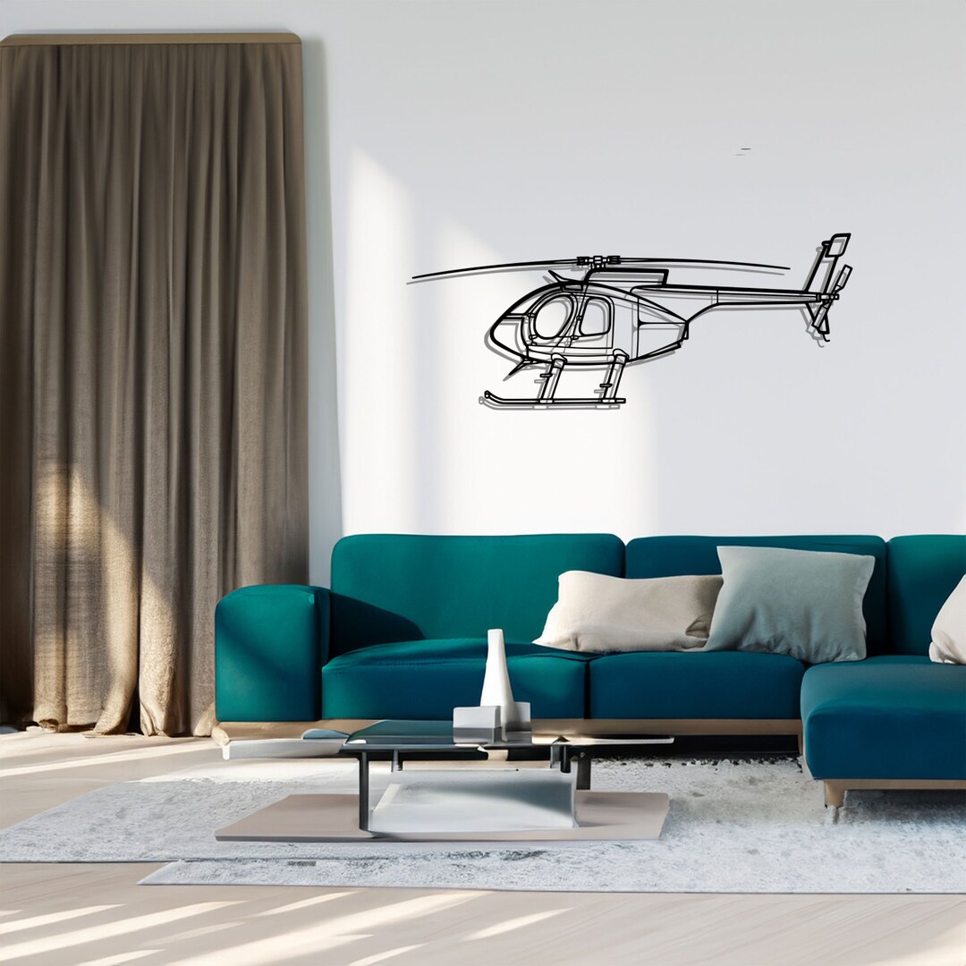 530F Silhouette Metal Wall Art, Helicopter Silhouette Wall Decor, Metal ...