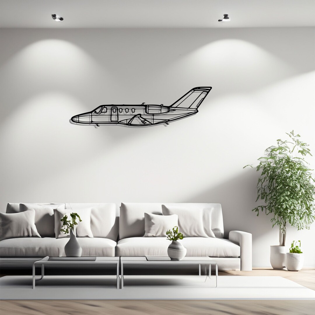 Citation M2 Silhouette Metal Wall Art, Airplane Silhouette Wall Decor ...
