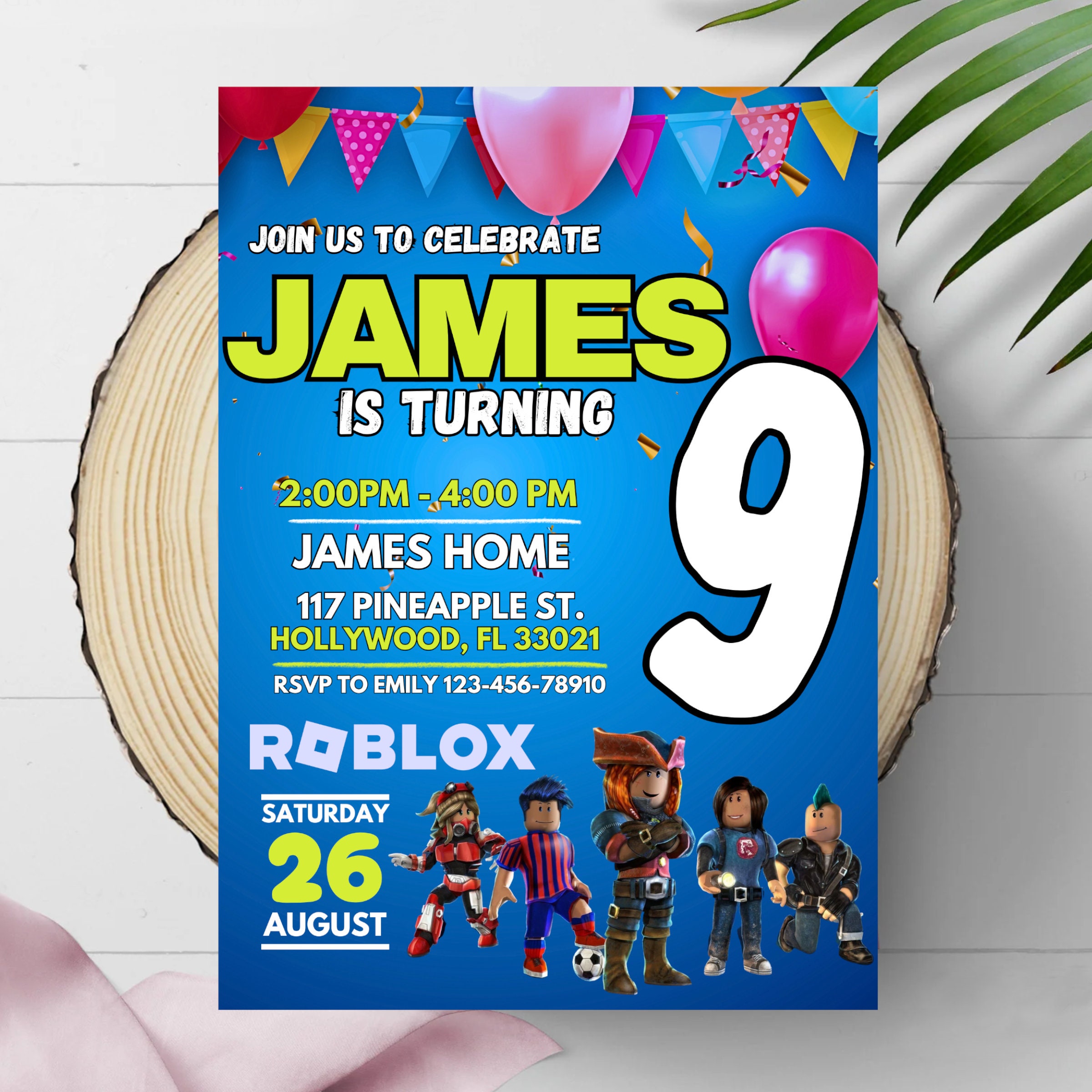 Roblox Invitation, Roblox Invite, Roblox Boys Birthday Invitation ...