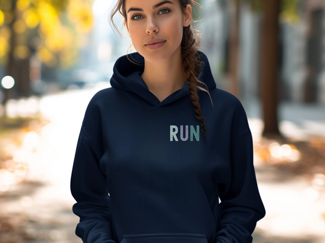 Run Hoodie, Running Hoodie, Workout Hoodie, Distressed Design Hoodie ...