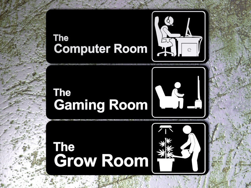 The Office Themed Signs. the Computer Room/ the Gaming Room/ the Grow ...