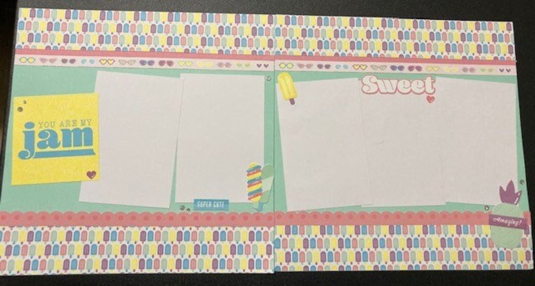 Two Page 12x12 Layout With Popsicles - Etsy