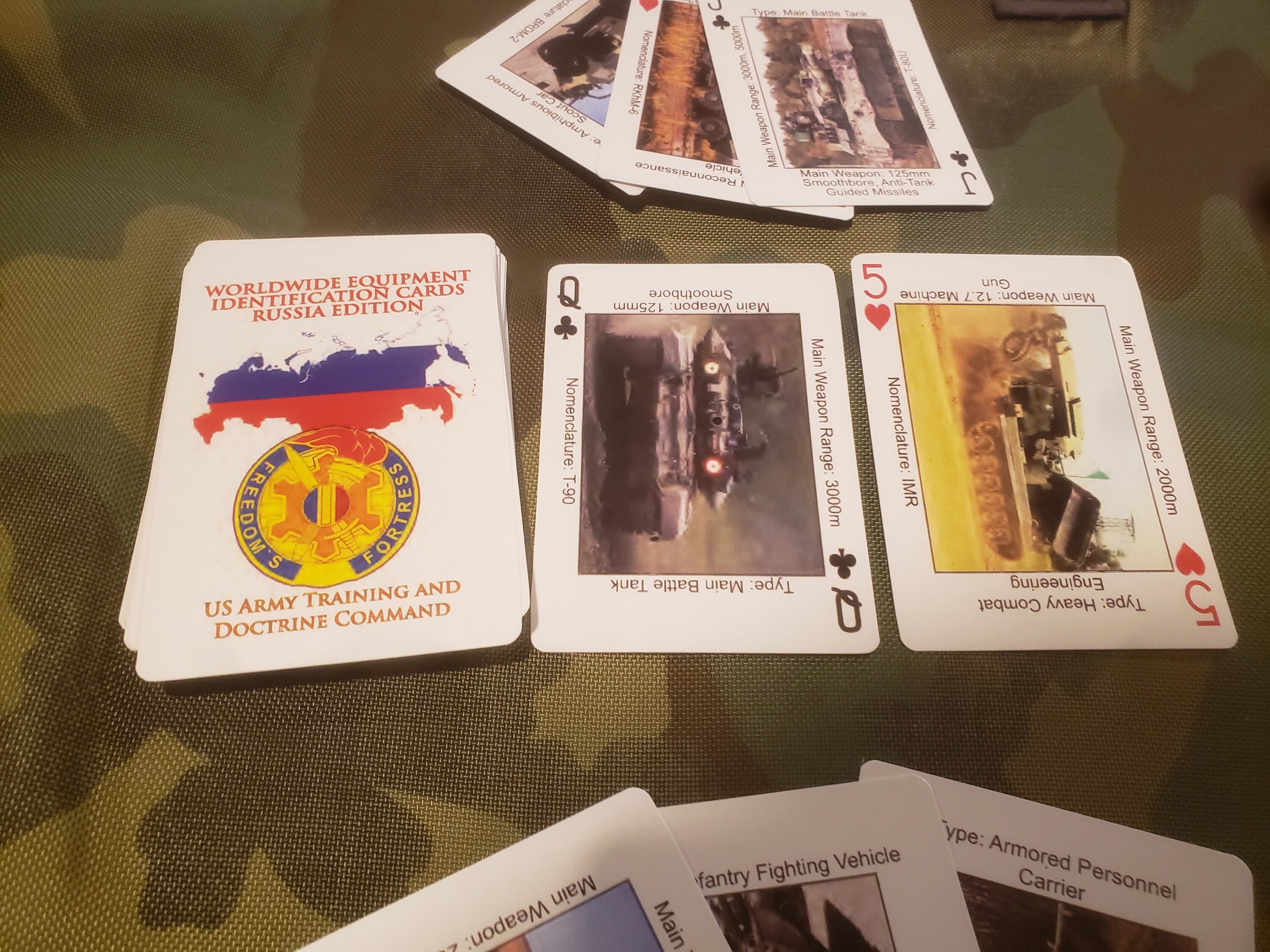 US Army Tank Armor Identification Playing Cards - Russian Soviet ID ...