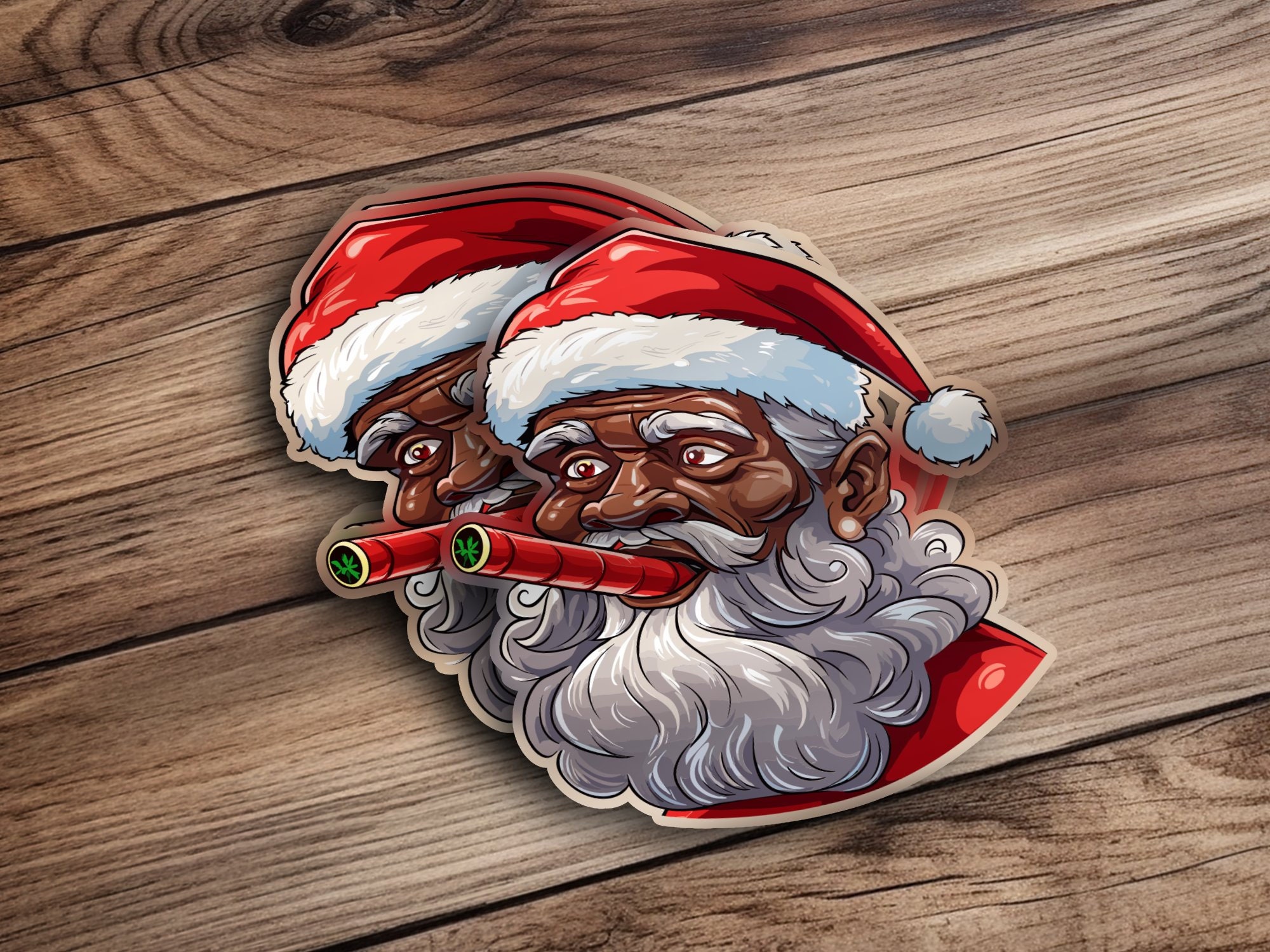 Smoking Xblack Santa Head SVG Clip Art Png Eps Commerical Use Vector ...