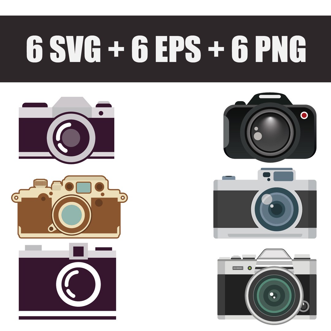 Set of Vector Camera Icons in SVG EPS and PNG Format, Photo Camera ...