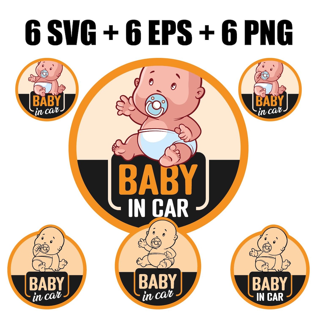Vector Digital Set of Stickers Child on Board in SVG, EPS and PNG ...