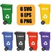 Trash Container Icons: Waste Recycling Vector Set (SVG, EPS, PNG) - Etsy