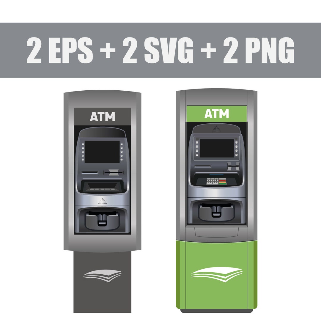 Vector ATM in EPS, SVG and Png Formats, Cash Dispensing, Business and ...