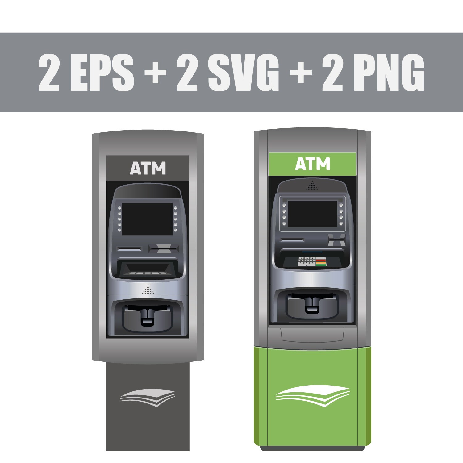 Vector ATM in EPS, SVG and Png Formats, Cash Dispensing, Business and ...