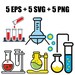 Vector Set of Test Flasks Icons for Chemistry in SVG Format, Flasks SVG ...
