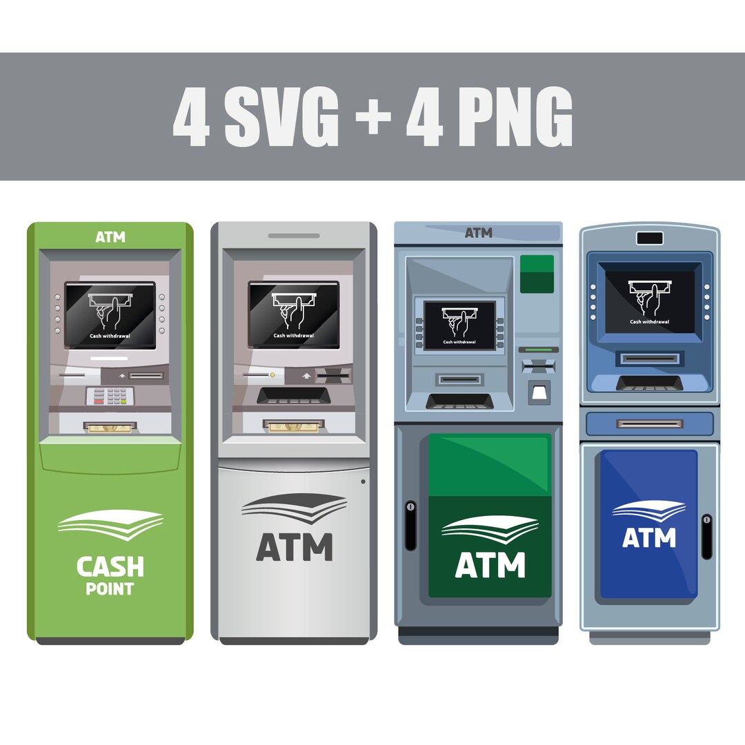 Vector ATM in SVG Format, Cash Dispensing, Business and Finance ...
