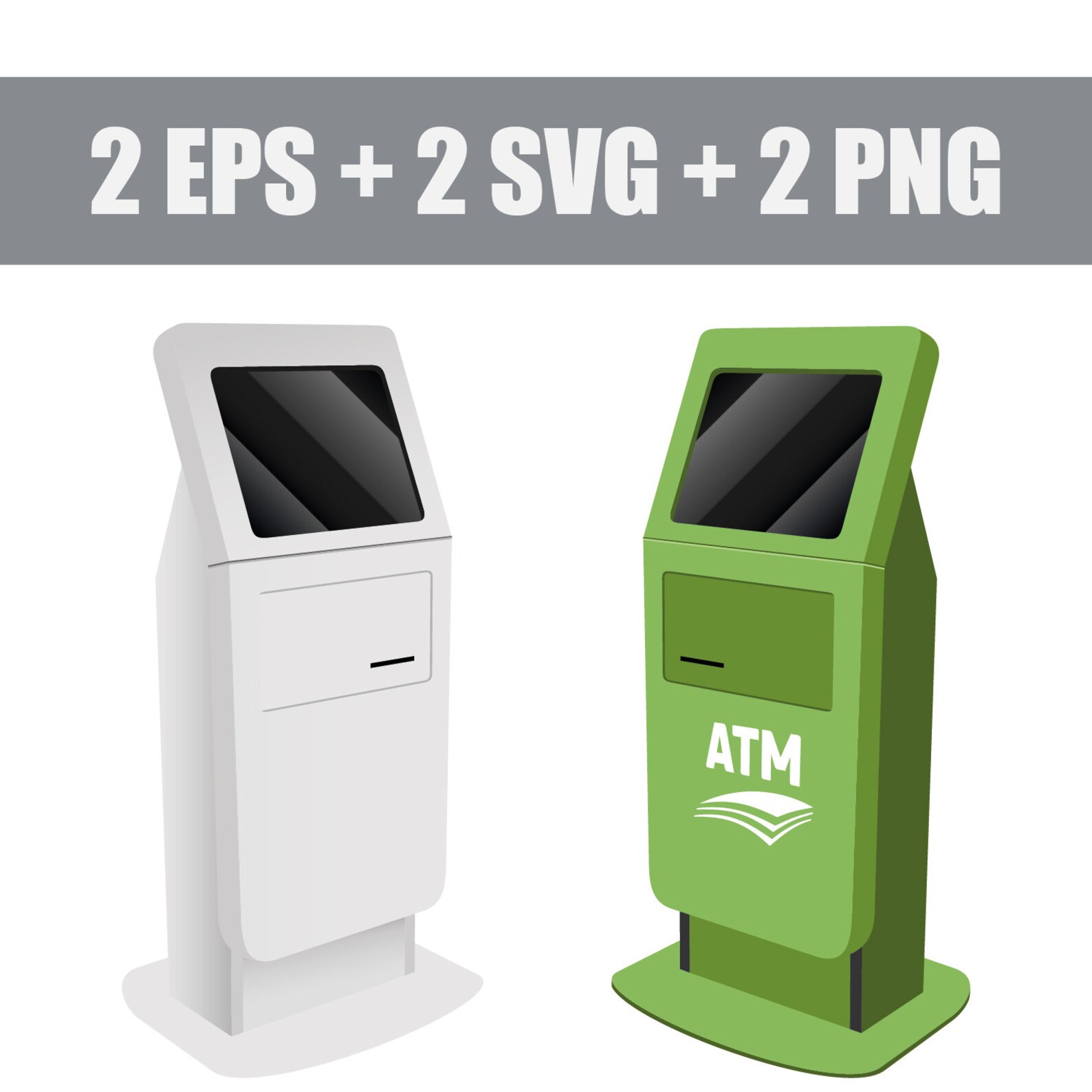 Vector ATM in EPS, SVG and Png Formats, Cash Dispensing, Business and ...