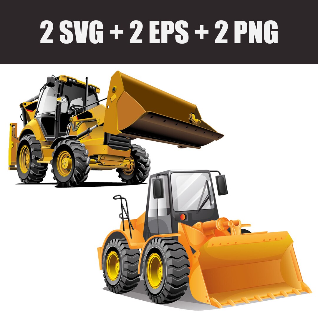 Vector Digital Set of Road Equipment, Bulldozers, Excavators ...