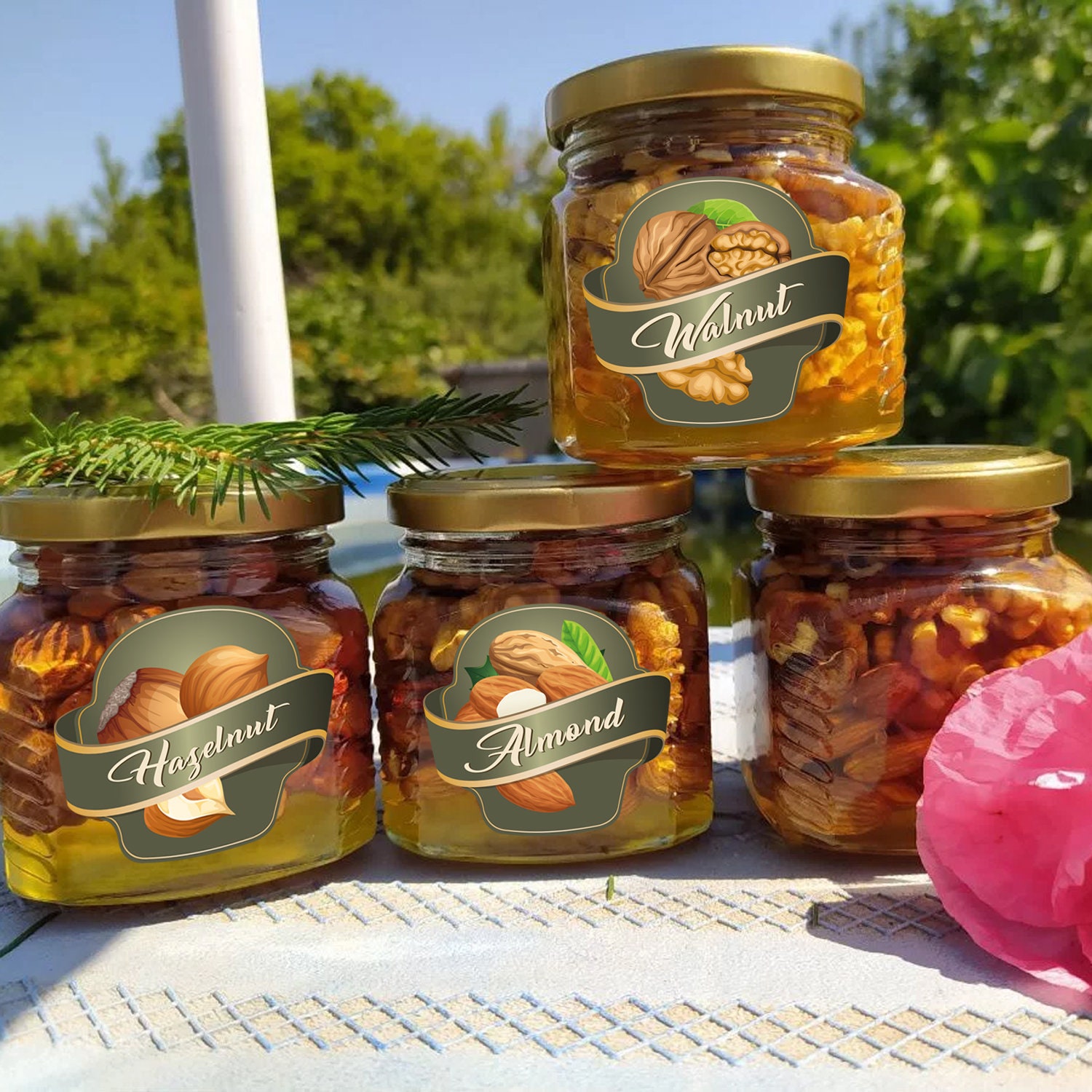 Vector Stickers for Jars of Nuts in Svg, Pdf Format, Svg Nuts, Nuts ...