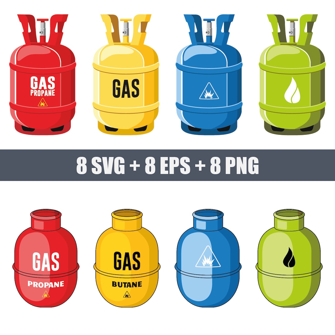 Vector Icons of Gas Cylinders in EPS, SVG and PNG Formats, Propane ...