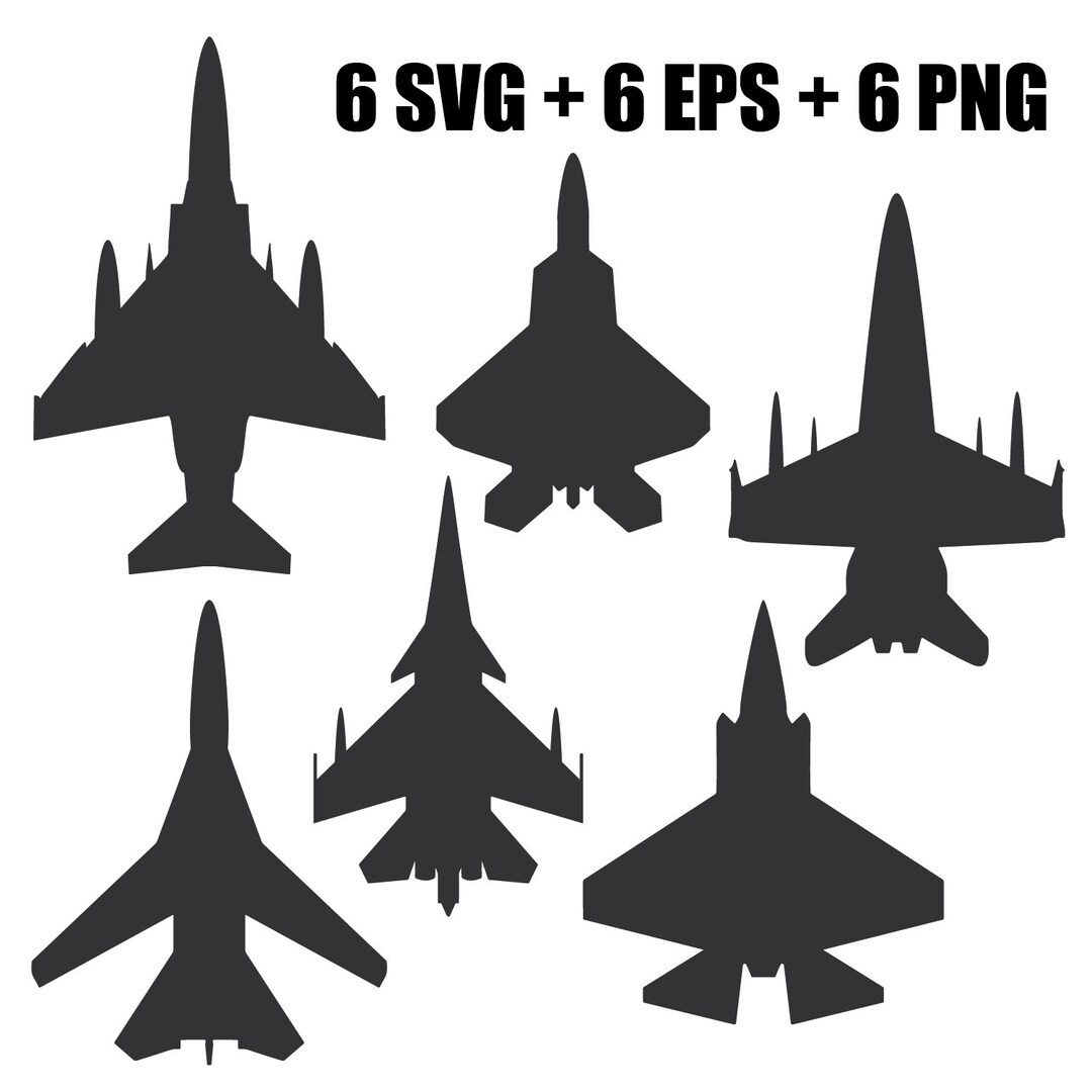 Vector Digital Set of Icons of Military Planes in EPS, SVG Format, SVG ...