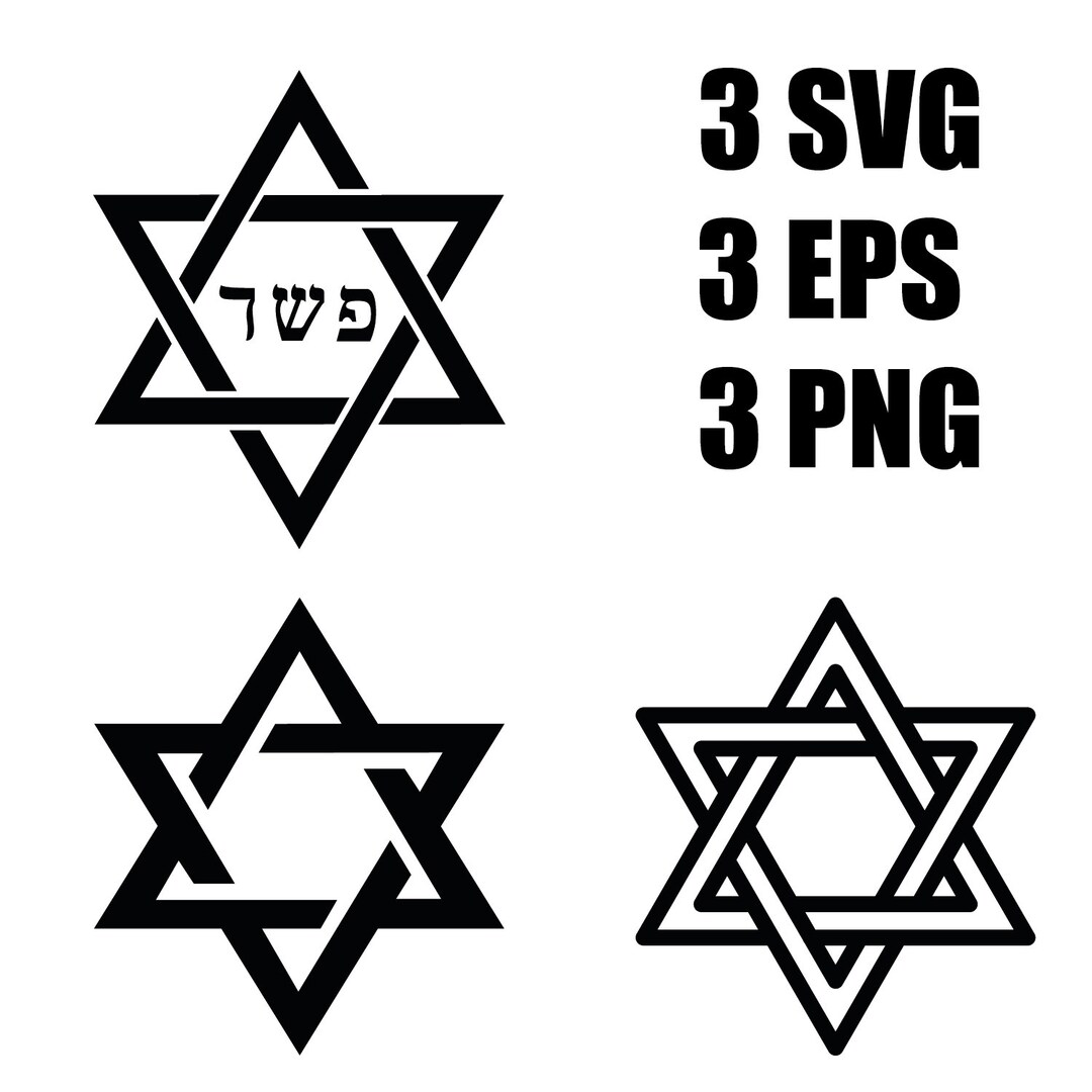 Vector Set of Star of David Icons in EPS, SVG and PNG Formats, Jew ...