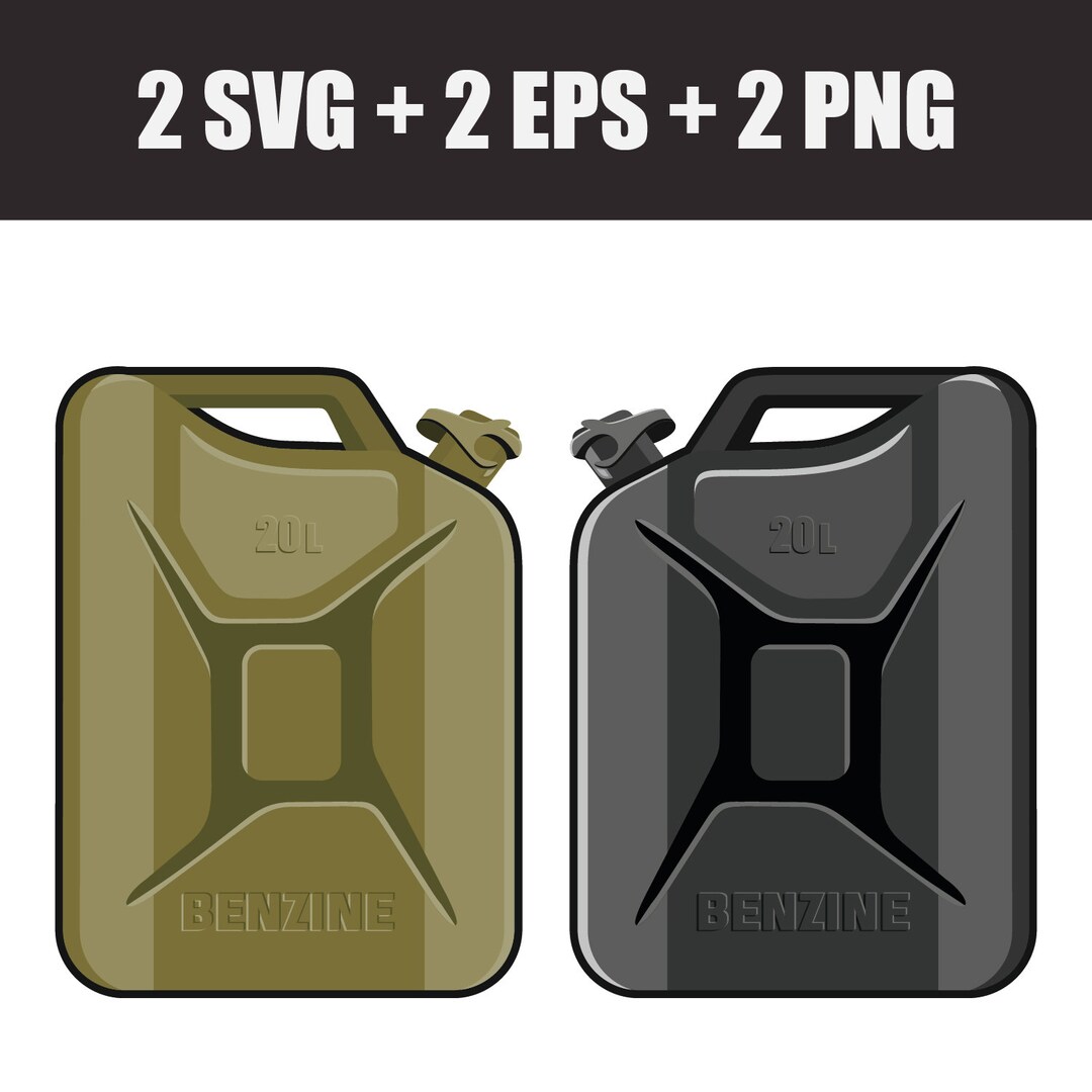 Set of Vector Canisters for Gasoline in EPS, SVG, PNG Formats, Fuel ...