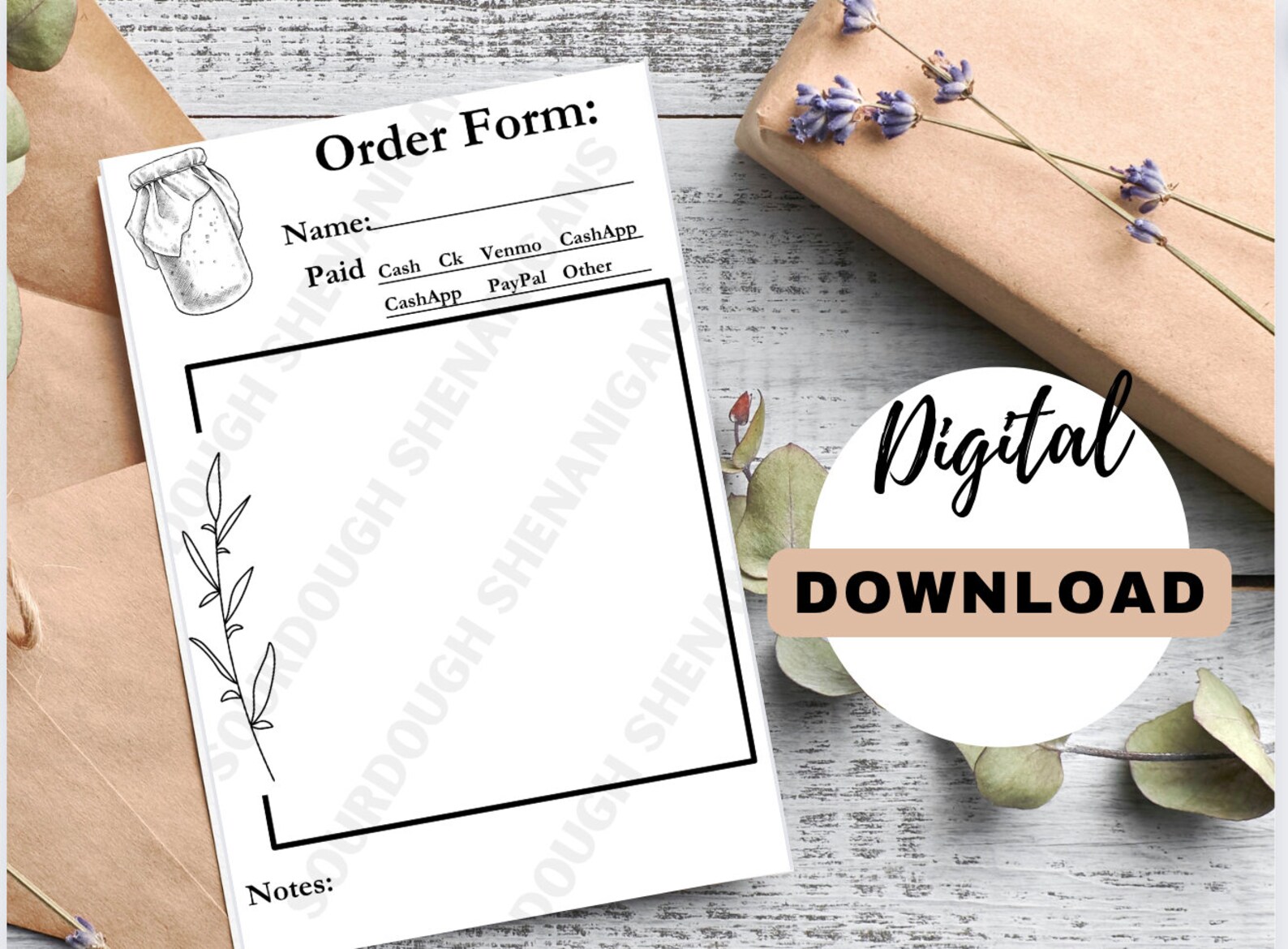Sourdough Customer Order Form, Digital Download, Sourdough Baking - Etsy