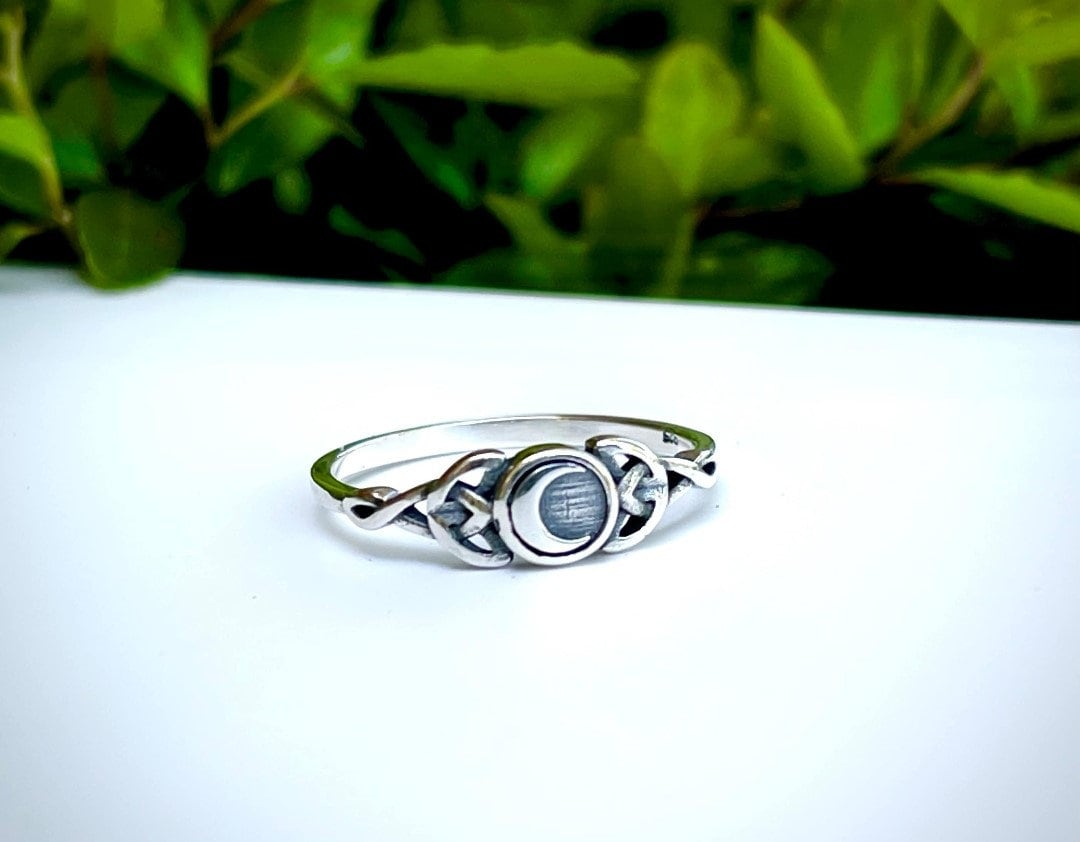 Celtic Moon Ring - 925 Sterling Silver - Etsy