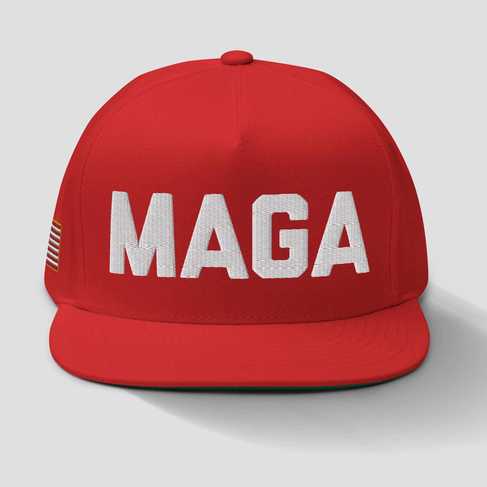MAGA 3D Puff Flat Bill Patriot Hat Trump Rally American Flag - Etsy