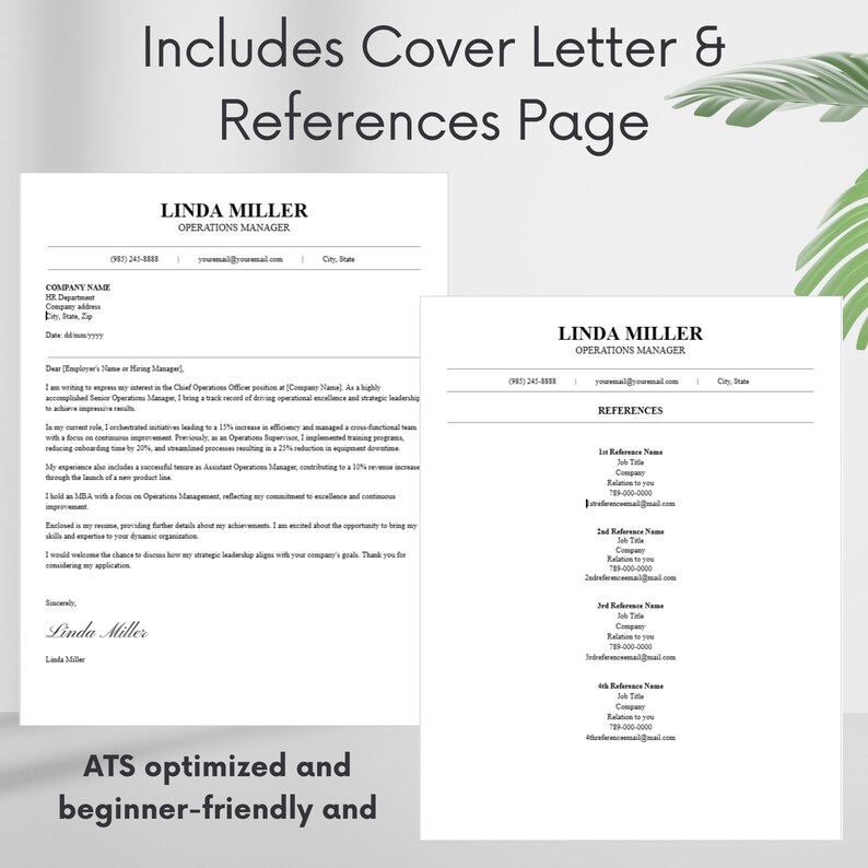 ATS Friendly Resume Template | Clean CV Design | Google Docs, MS Word ...