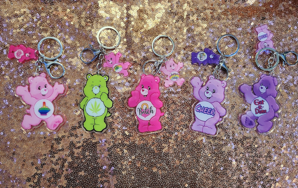 Bad Words Carebears Sassy Swear Bears Large Handmade Acrylic Keychains ...