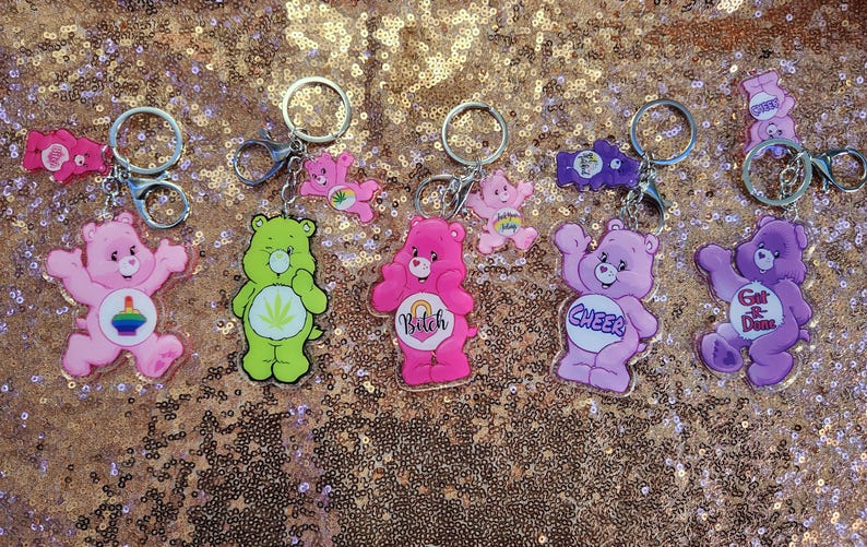 Bad Words Carebears Sassy Swear Bears Large Handmade Acrylic Keychains ...