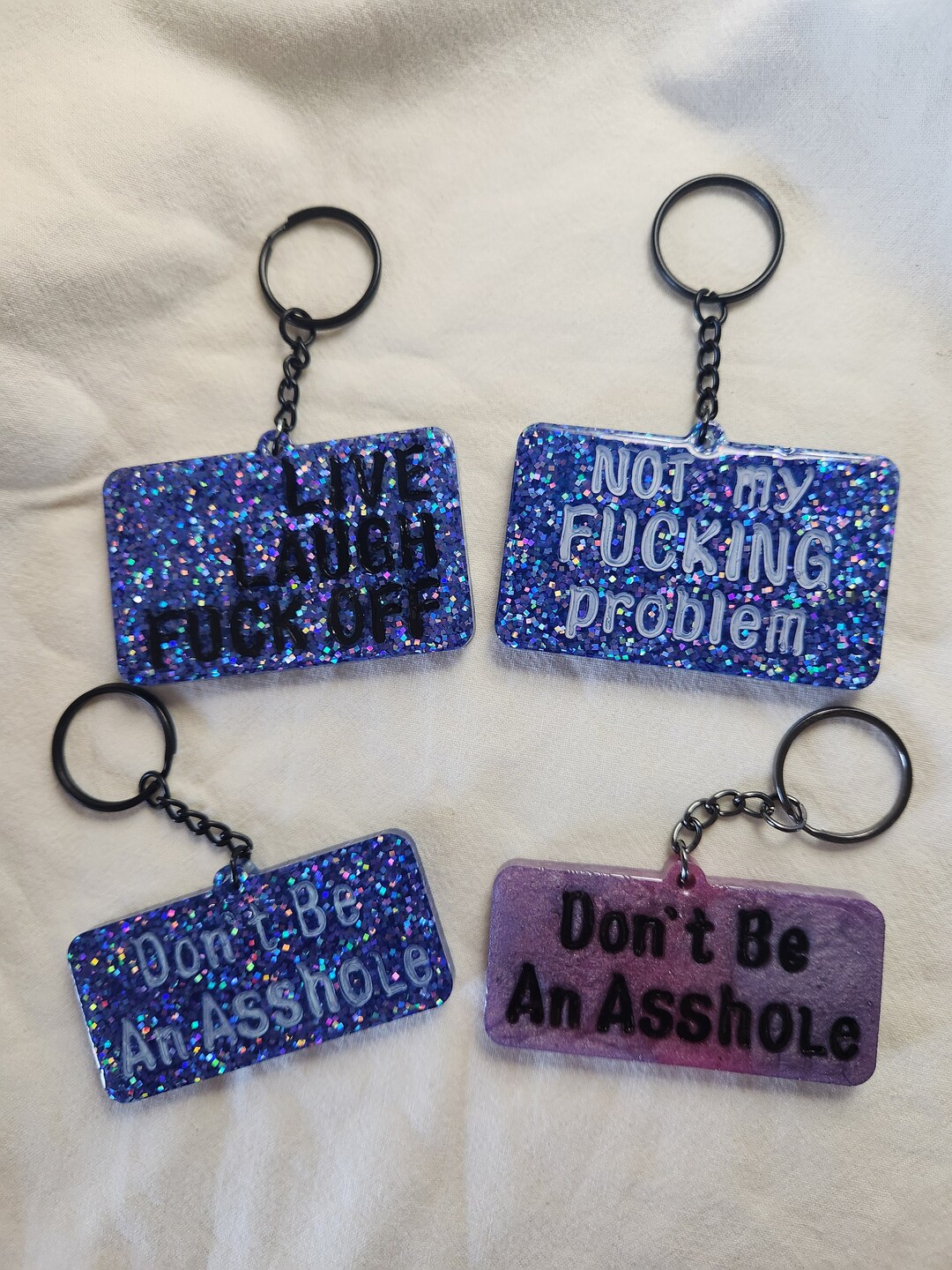 Bad Words and Quotes Resin Handmade Keychains - Etsy