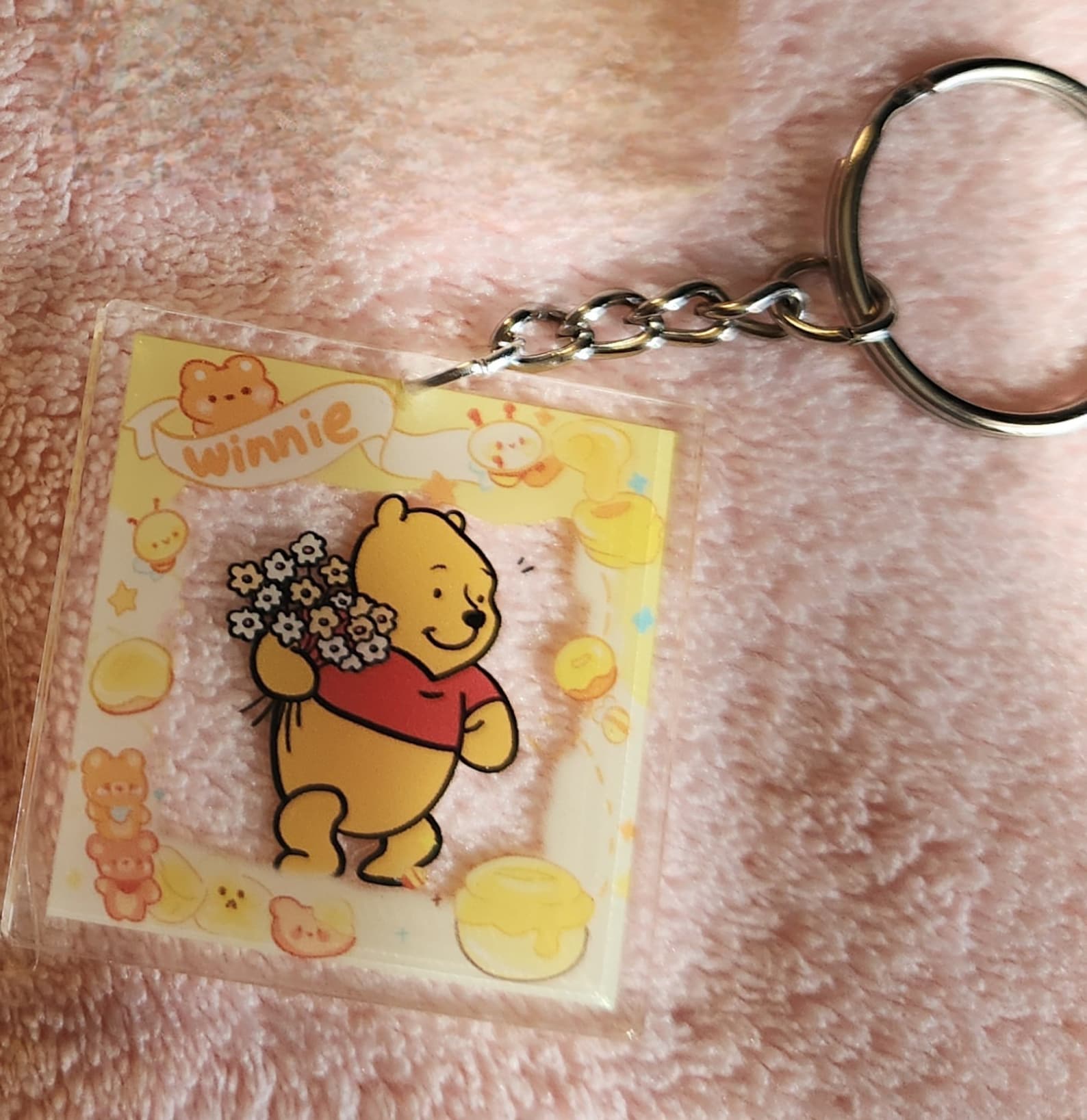 Winnie the Pooh Bear Square Acrylic Keychains - Etsy