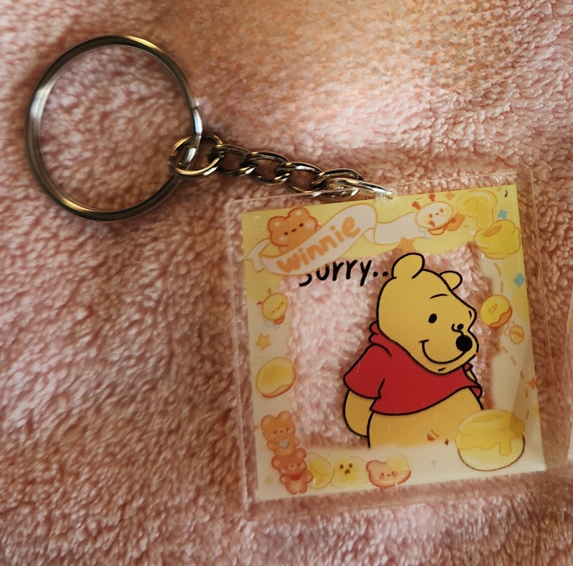 Winnie the Pooh Bear Square Acrylic Keychains - Etsy