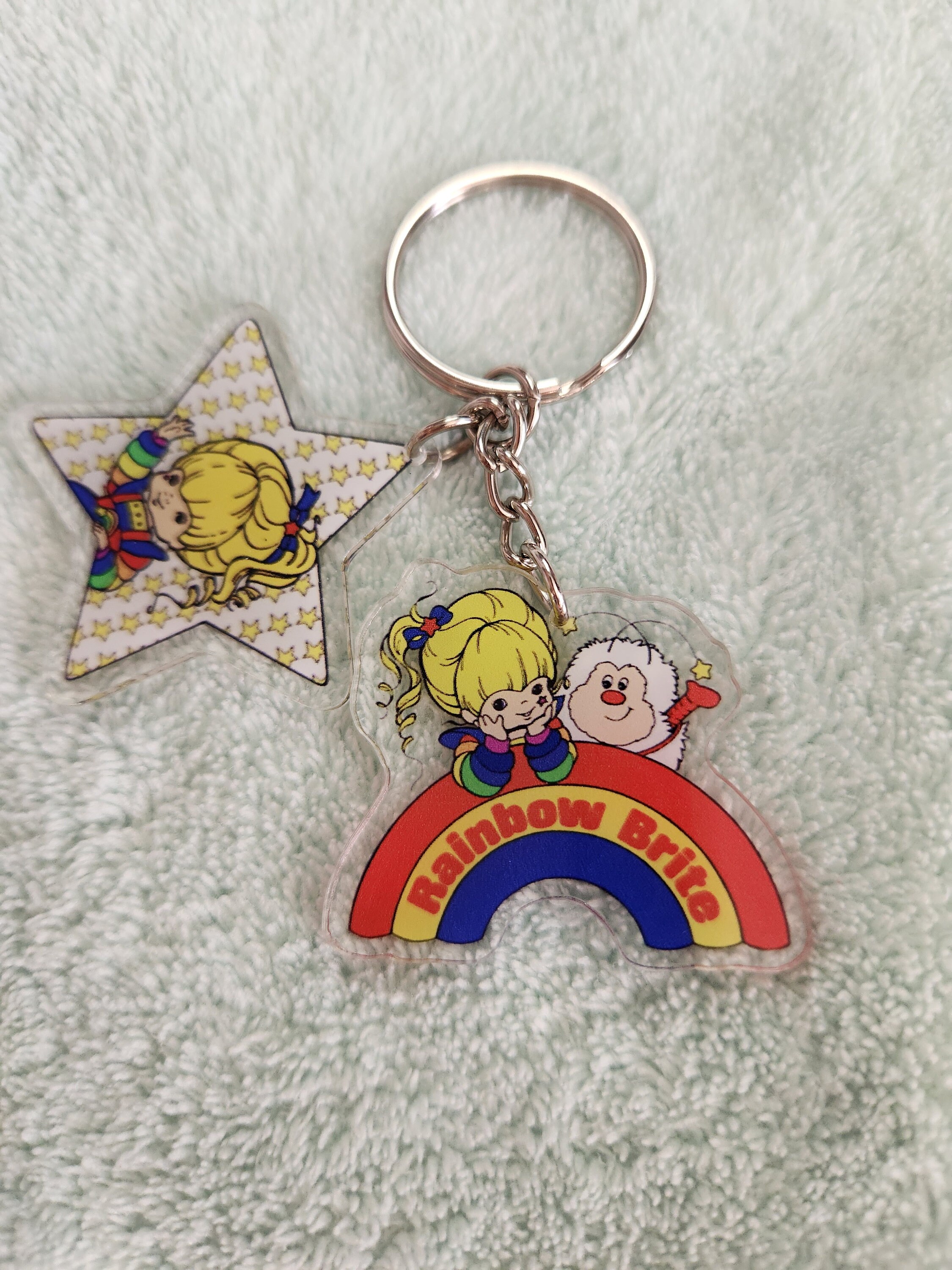 Rainbow Brite & Friends Handmade Acrylic 4cm Double Charmed Silver ...
