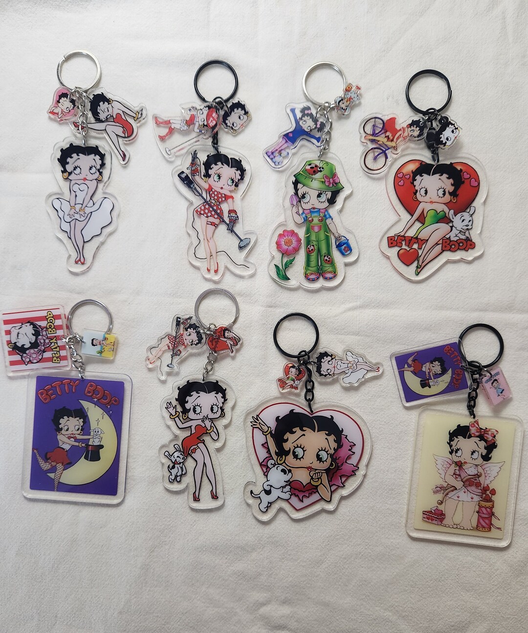 Betty Boop Handmade Multi Charmed Large Acylic Keychains - Etsy