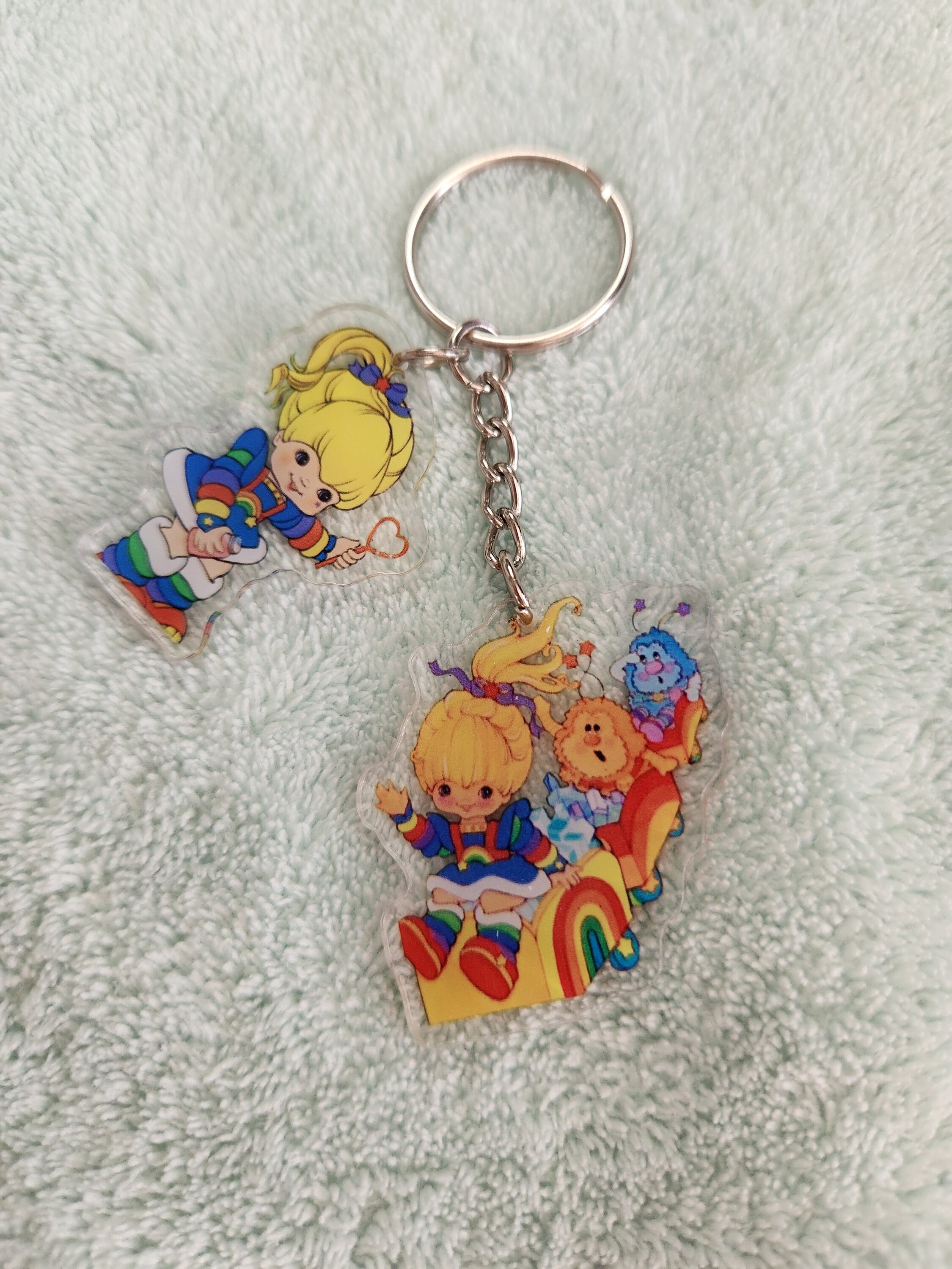 Rainbow Brite & Friends Handmade Acrylic 4cm Double Charmed Silver ...