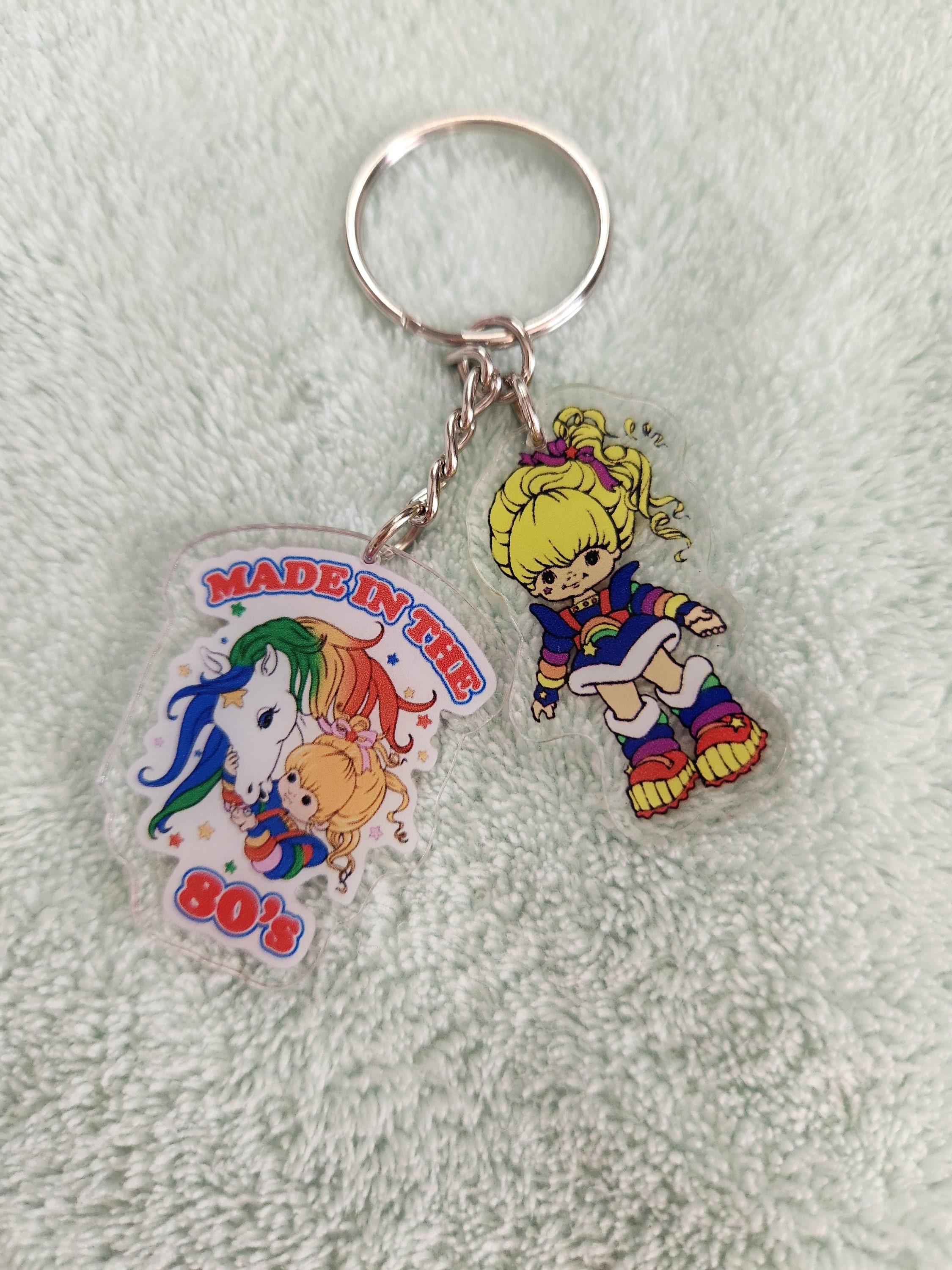 Rainbow Brite & Friends Handmade Acrylic 4cm Double Charmed Silver ...