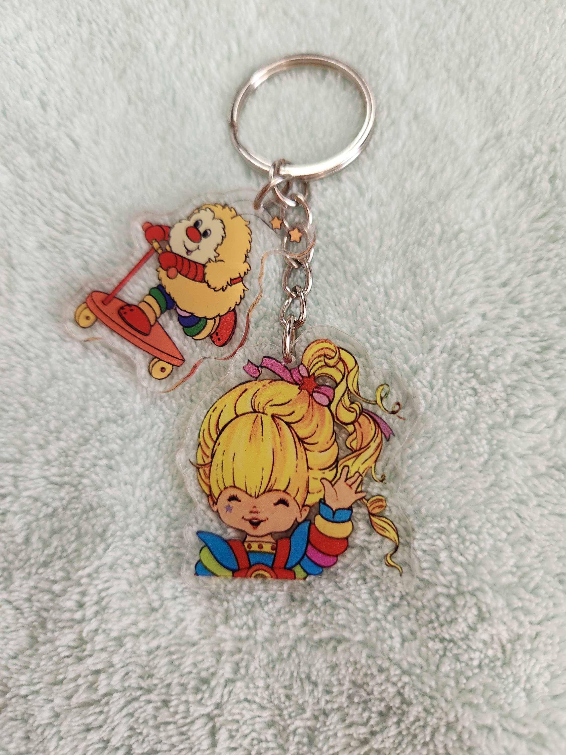 Rainbow Brite & Friends Handmade Acrylic 4cm Double Charmed Silver ...