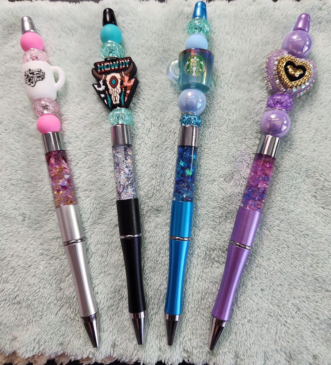Snow Globe Shaker Focal Beaded Handmade Ball Point Pens - Etsy