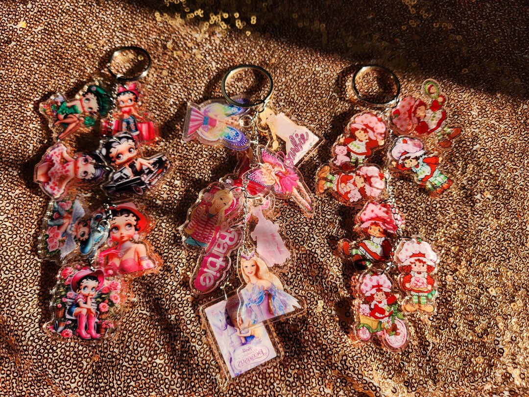 Adorable Cluster Handmade Dangling Acrylic Charmed Keychains - Etsy