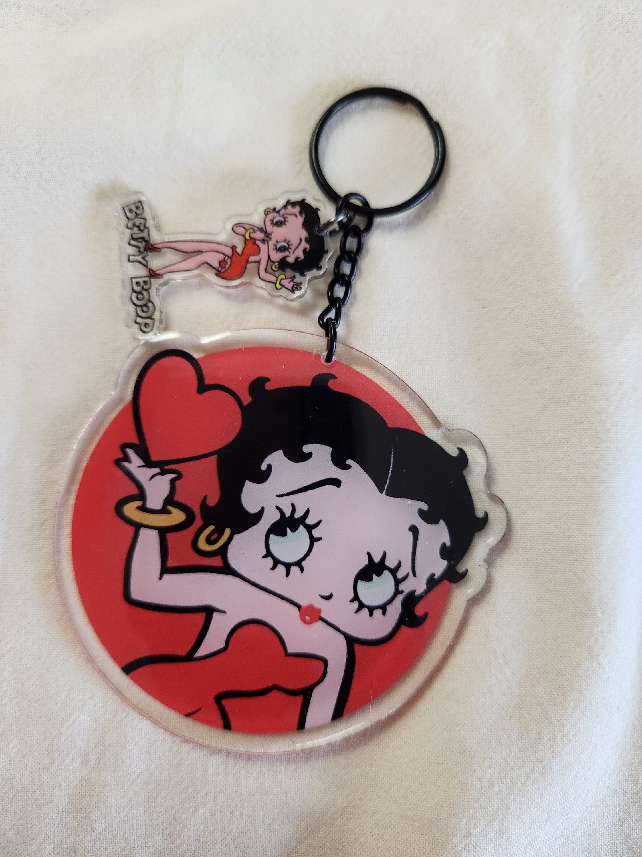 Betty Boop Handmade Double Charmed Large Resin Layered Acylic Keychains ...