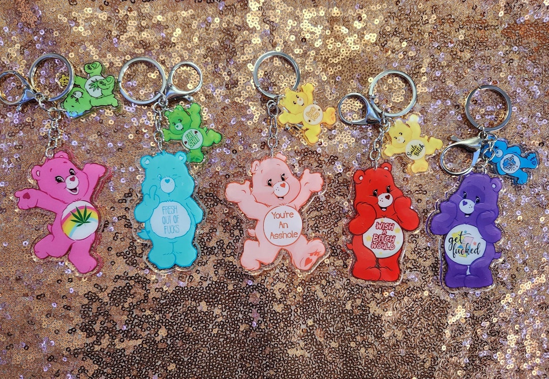 Bad Words Carebears Sassy Swear Bears Large Handmade Acrylic Keychains ...