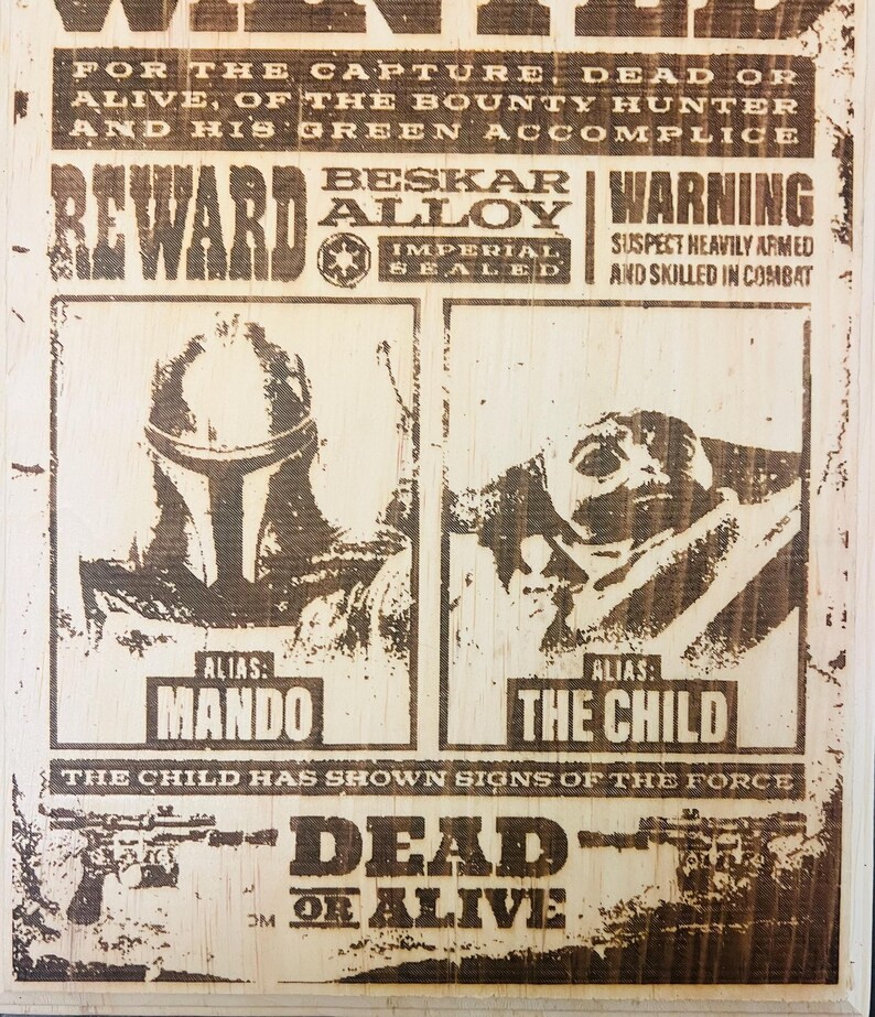 Mando and the Child WANTED Poster - Etsy