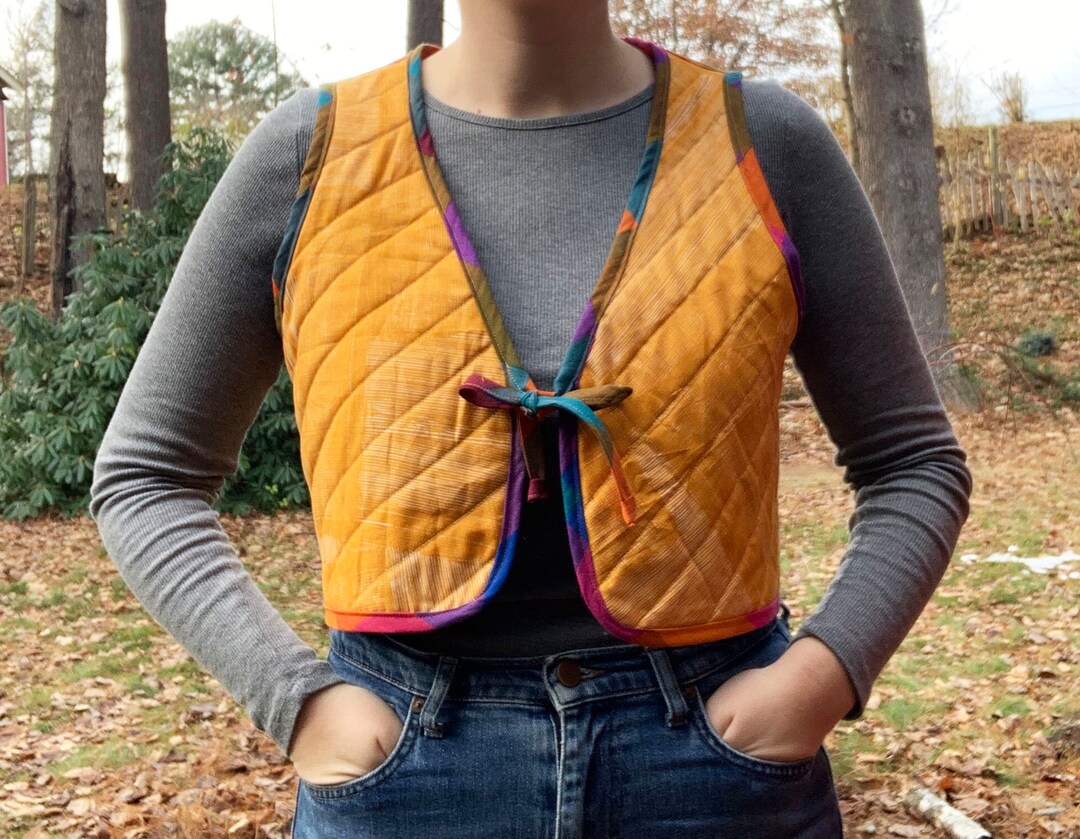 Reversible Handmade Quilted Vest Colorful - Etsy