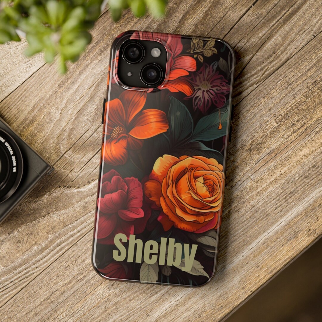 Dark Moody Floral Print Personalized Cell Phone Case - Personalized ...