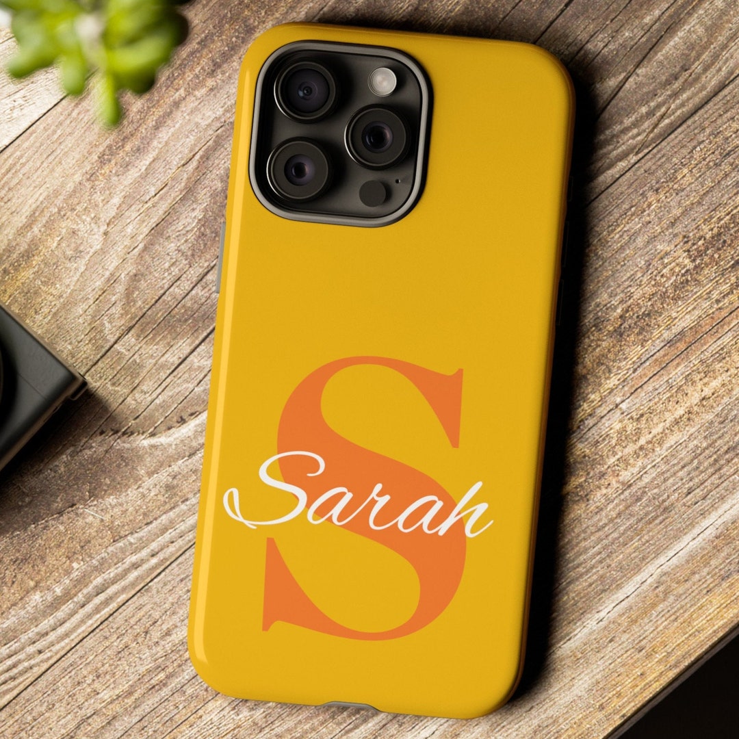 Yellow and Orange Monogram Name Custom Personalized Cell Phone Case ...