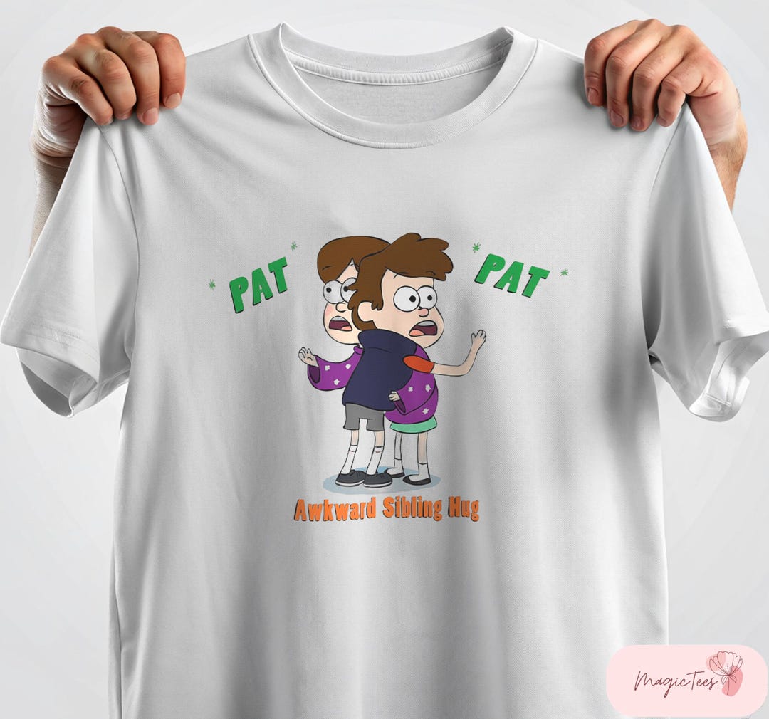 Mabel and Dipper Awkward Hug T-shirt Custom Cartoon Art Shirt, Dipper ...
