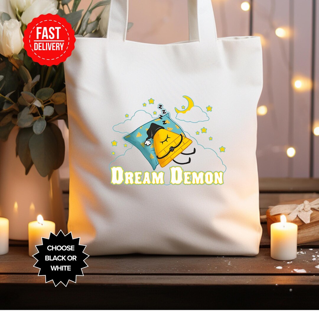 Bill Cipher Sleeping Demon Tote Bag Dipper Mabel Friends Iconic Cartoon ...