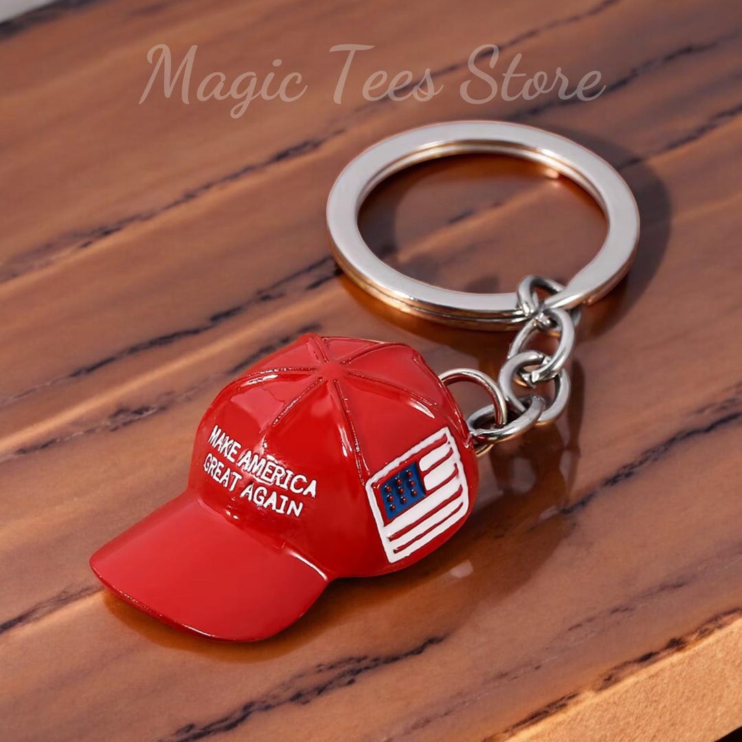 Donald Trump MAGA Keychain Metal Cap Keyring, Trump Supporter Gift ...